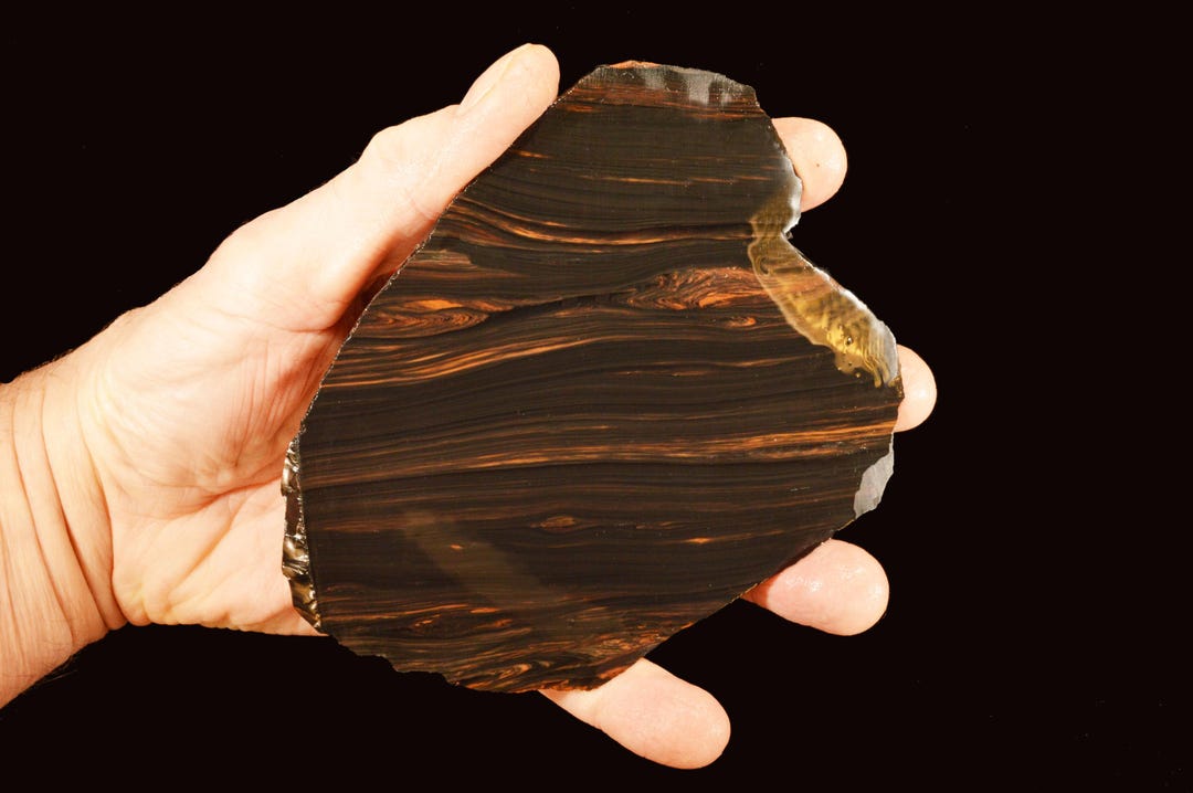 MAHOGANY GOLD SHEEN Obsidian Slice 5 1/2" X 5" 7 Oz (sku 10) Top Grade ...