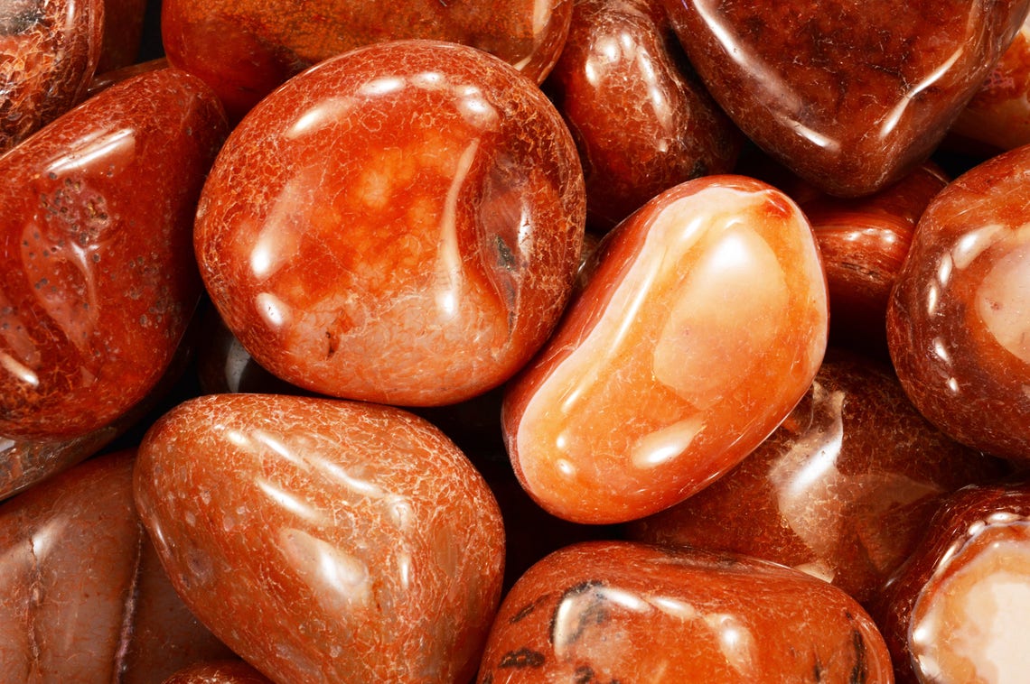 Red Agate 2 Large Tumbled Stones Polished Root Chakra | Etsy