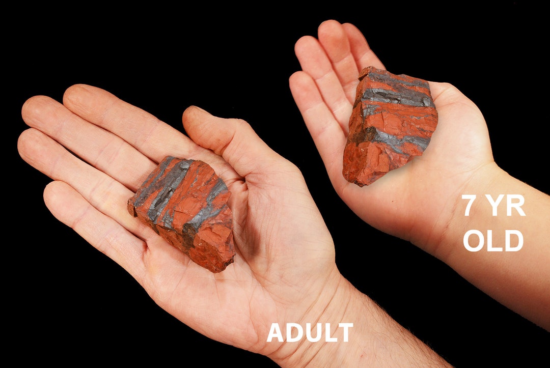 BANDED RED JASPER Hematite 2" 2-3 Oz Rock Mineral Root Chakra Crystals ...