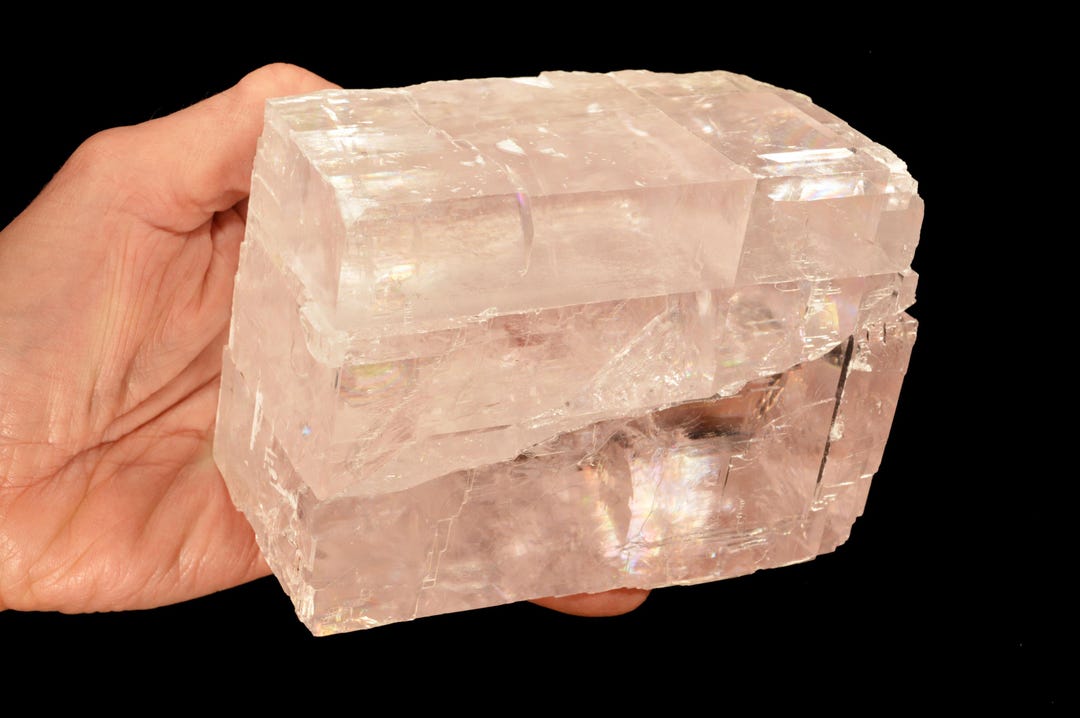 OPTICAL CALCITE 5" X 3 1/2" 3 Lb 11 Oz (sku 33) Iceland Spar Crystal ...