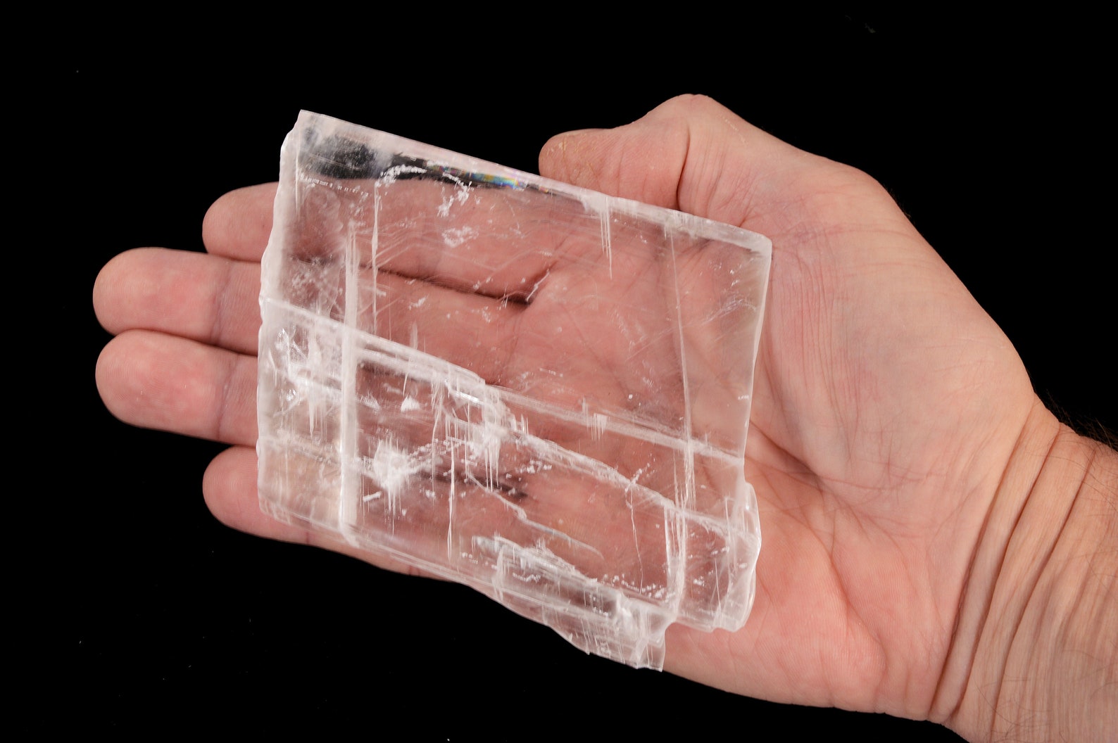 CLEAR SELENITE Slab 4"-6" 8-12 Oz Real Selenite Charging Plate Raw Rock ...