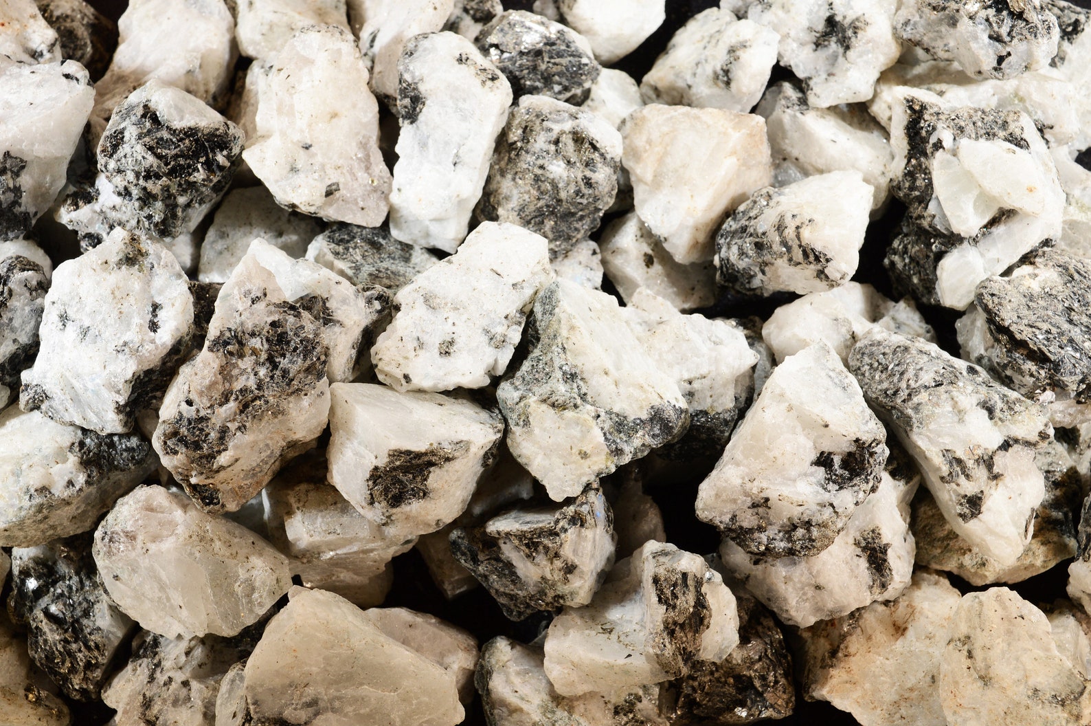 MOONSTONE & MICA 1 1/2" 2 Pieces 2-3 Oz Crown Chakra Rocks and Mineral ...