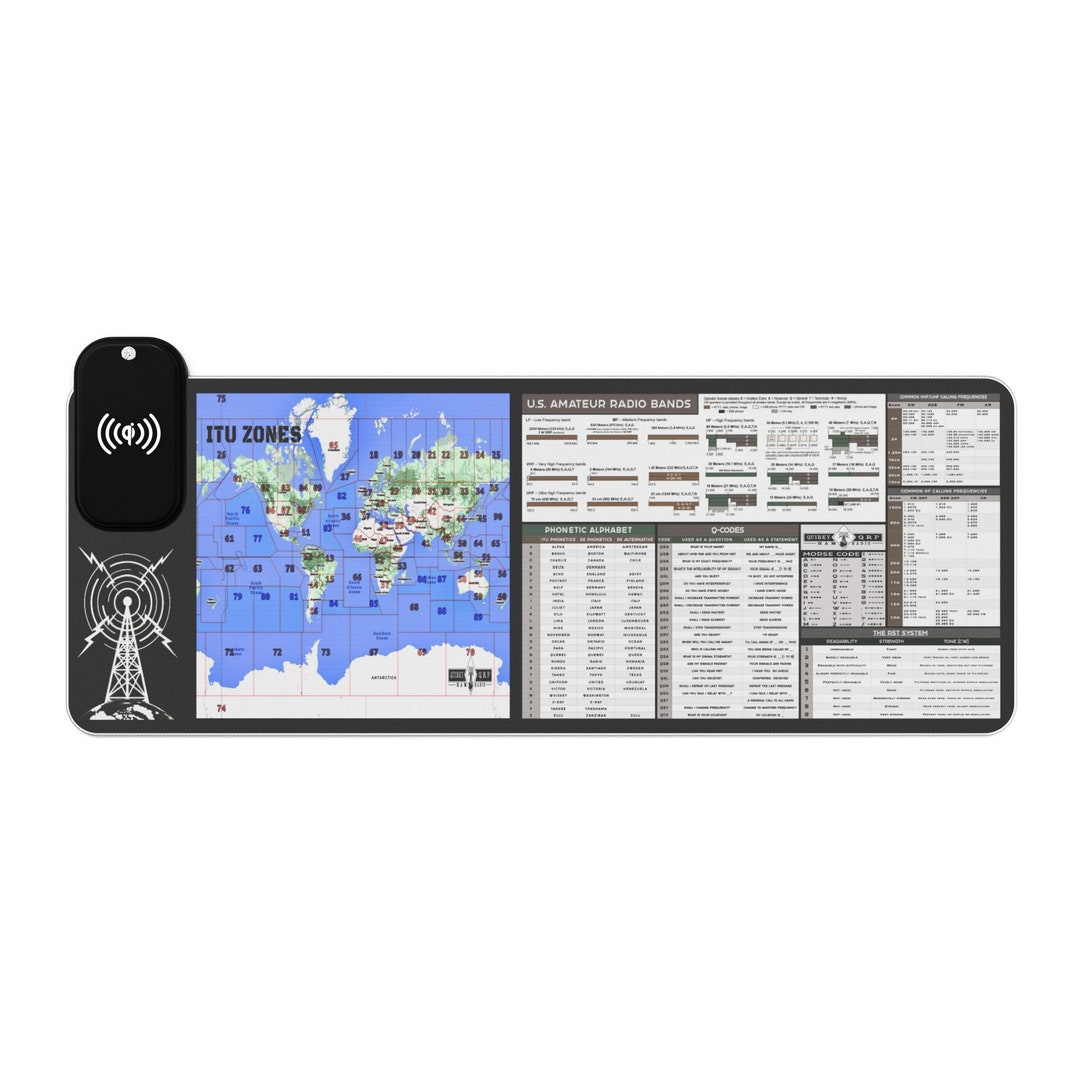 Ultimate Hamshack Reference Mat With Wireless Smartphone Charging and ...