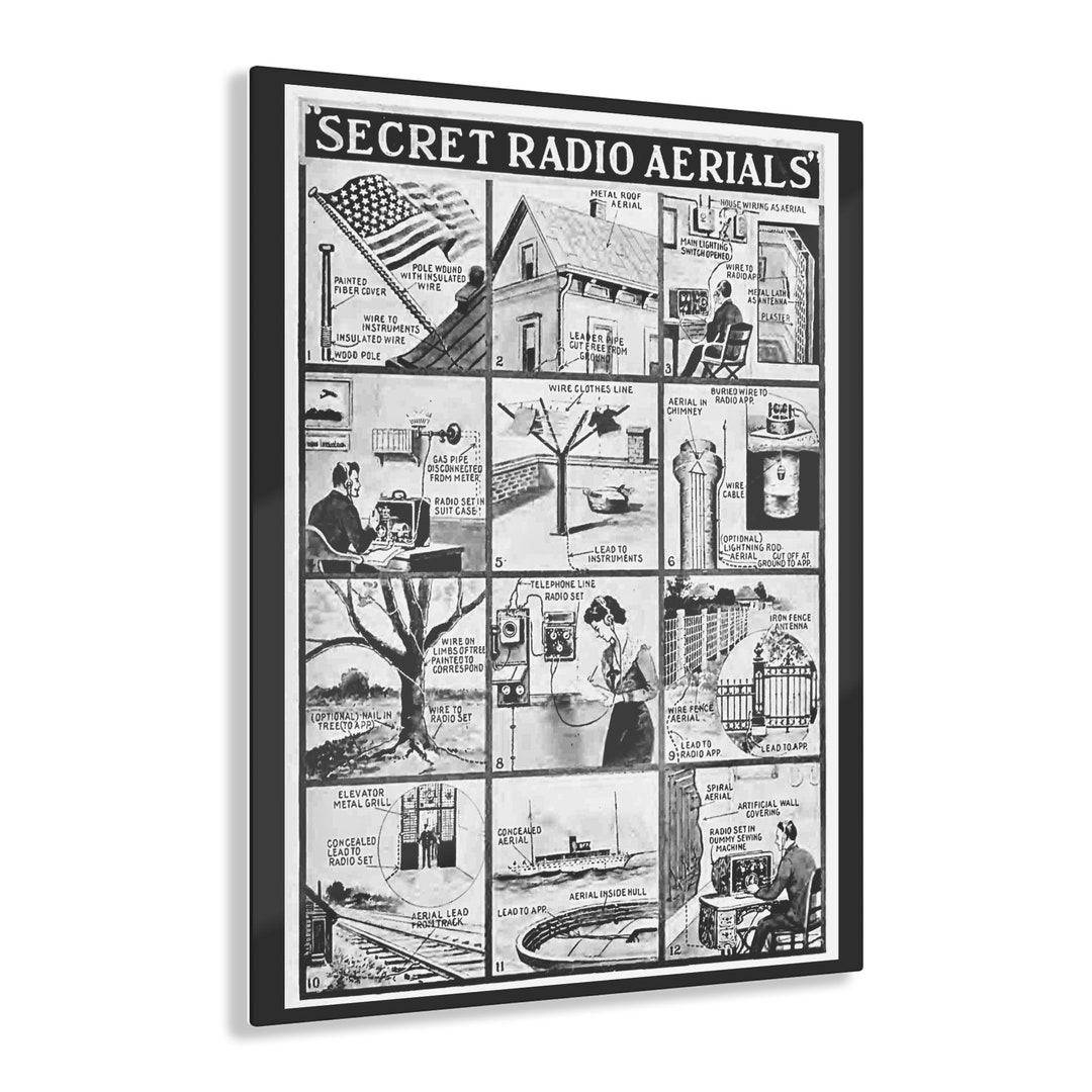 Vintage Spy Antenna Chart Acrylic Print for Hamshack - Etsy