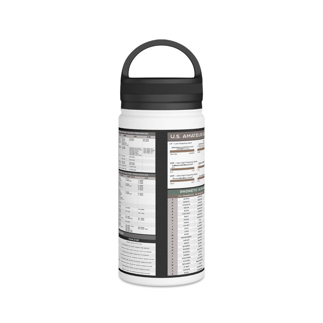Stainless Steel Water Bottle, Ham Radio Reference Chart: Calling ...