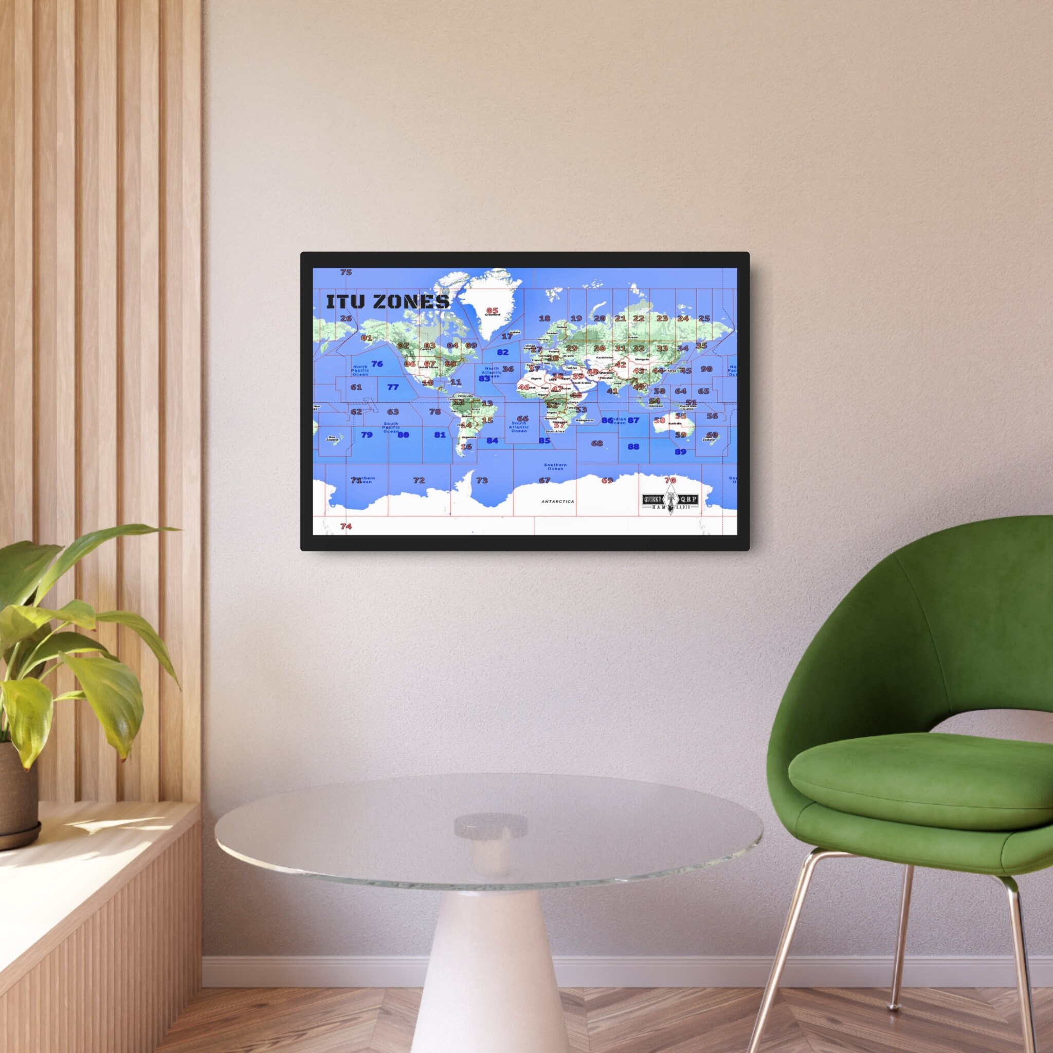 Metal ITU Zone Map for Ham Radio Room Wall - Etsy