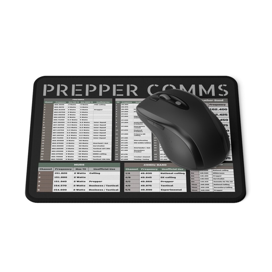 Prepper Comms Radio Frequency Channel Guide Reference Chart Mousepad - Etsy