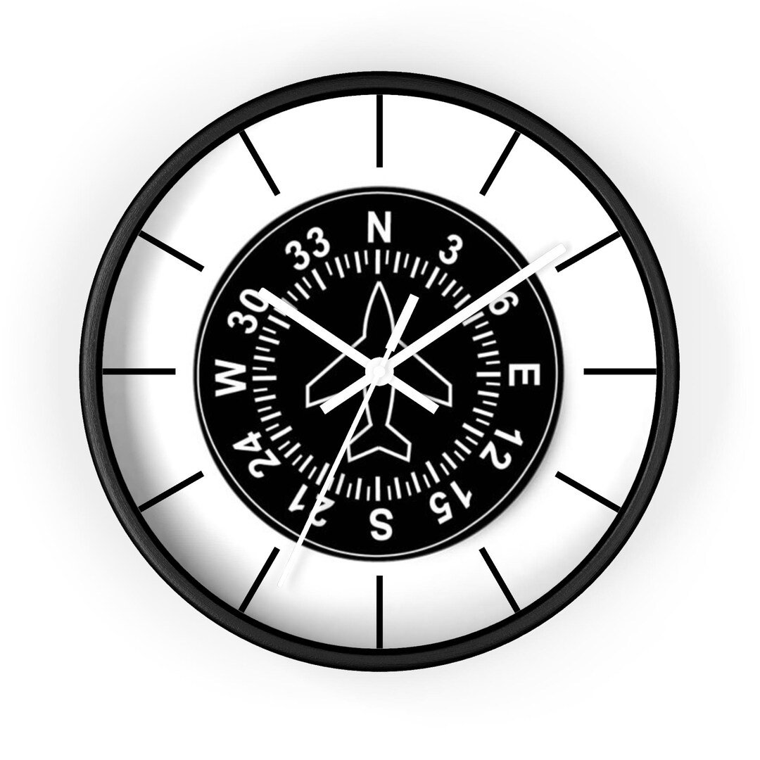 Aircraft Compass Instrument Panel Wall Clock for Pilots and Aviation ...