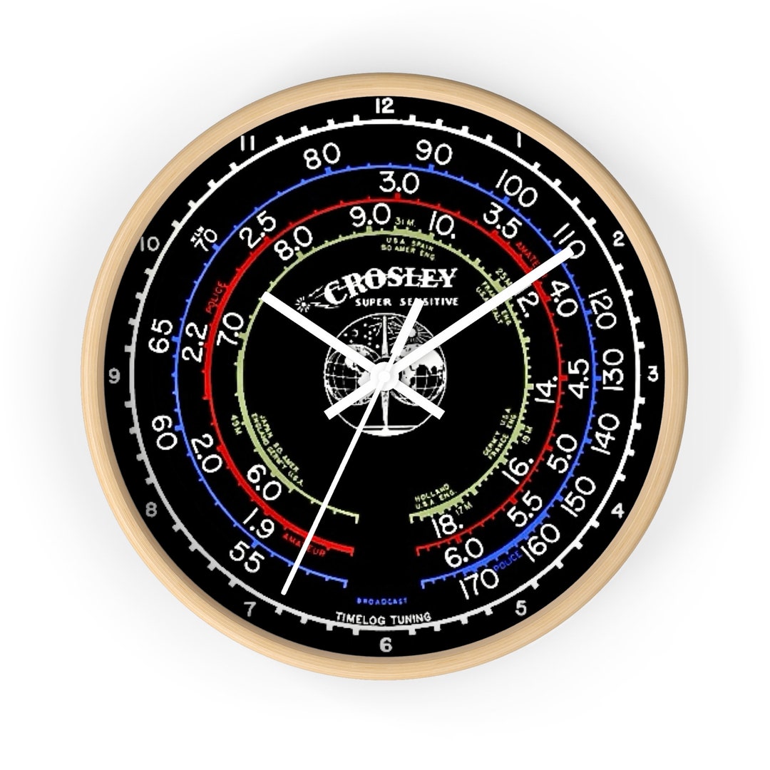 Crosley Shortwave Radio Dial Wall Clock for Your Ham Shack - Etsy