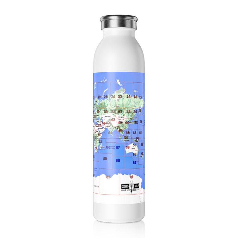 Ham Radio ITU Zone Map Slim Water Bottle - Etsy