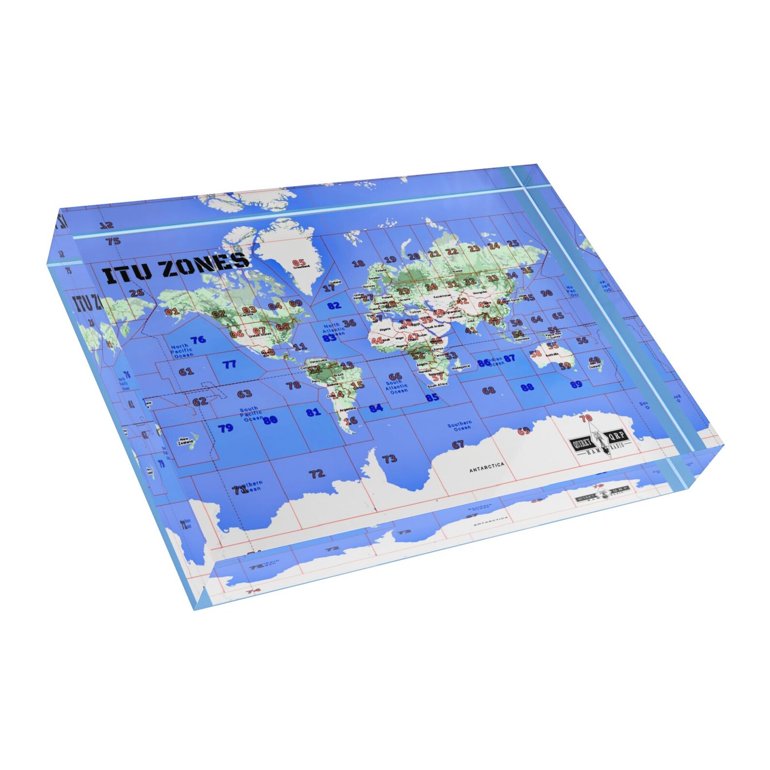 Photo Block ITU Zone Map for Ham Radio Operators Ham Shack - Etsy