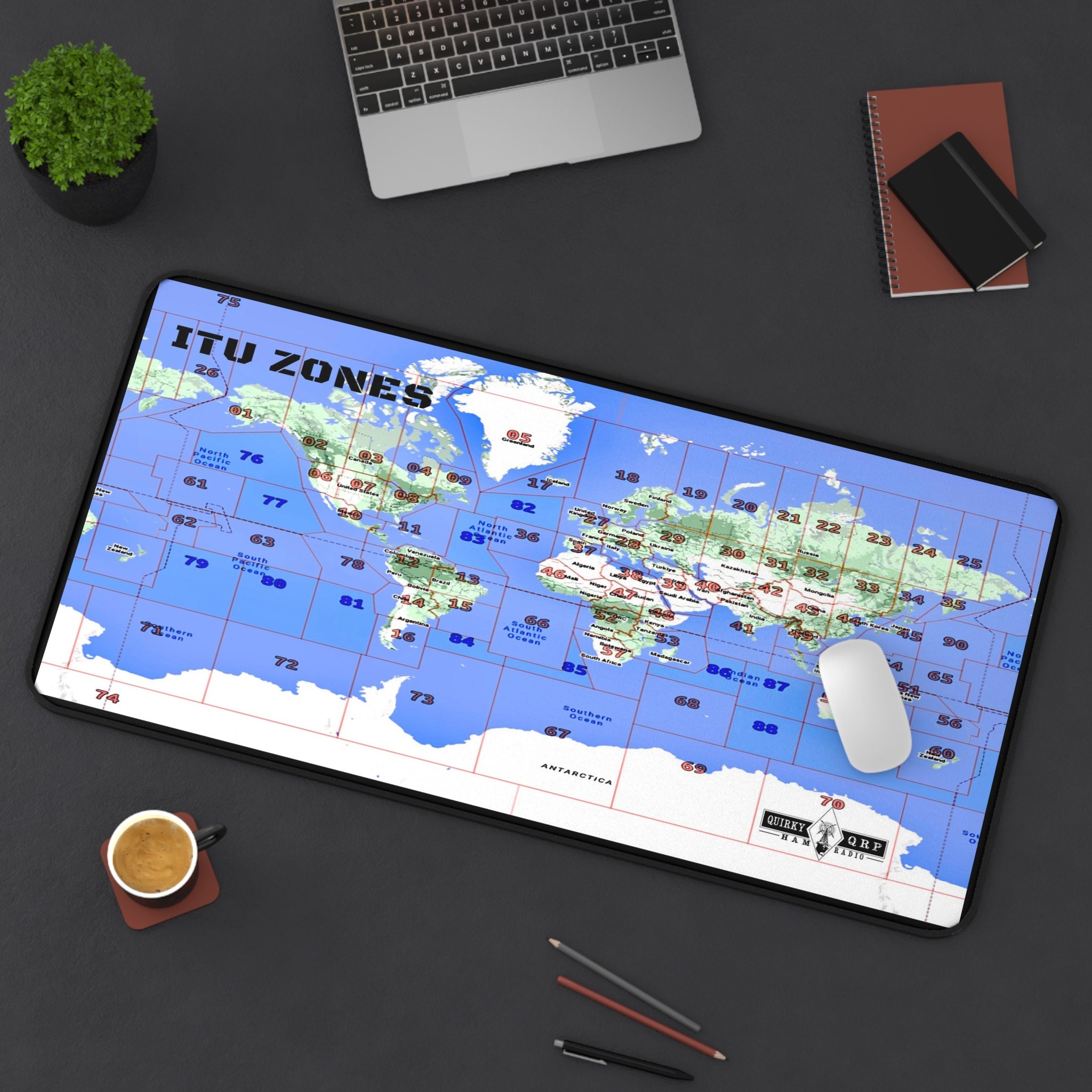 ITU Zone Map Hamshack Desk Mat for Ham Radio - Etsy