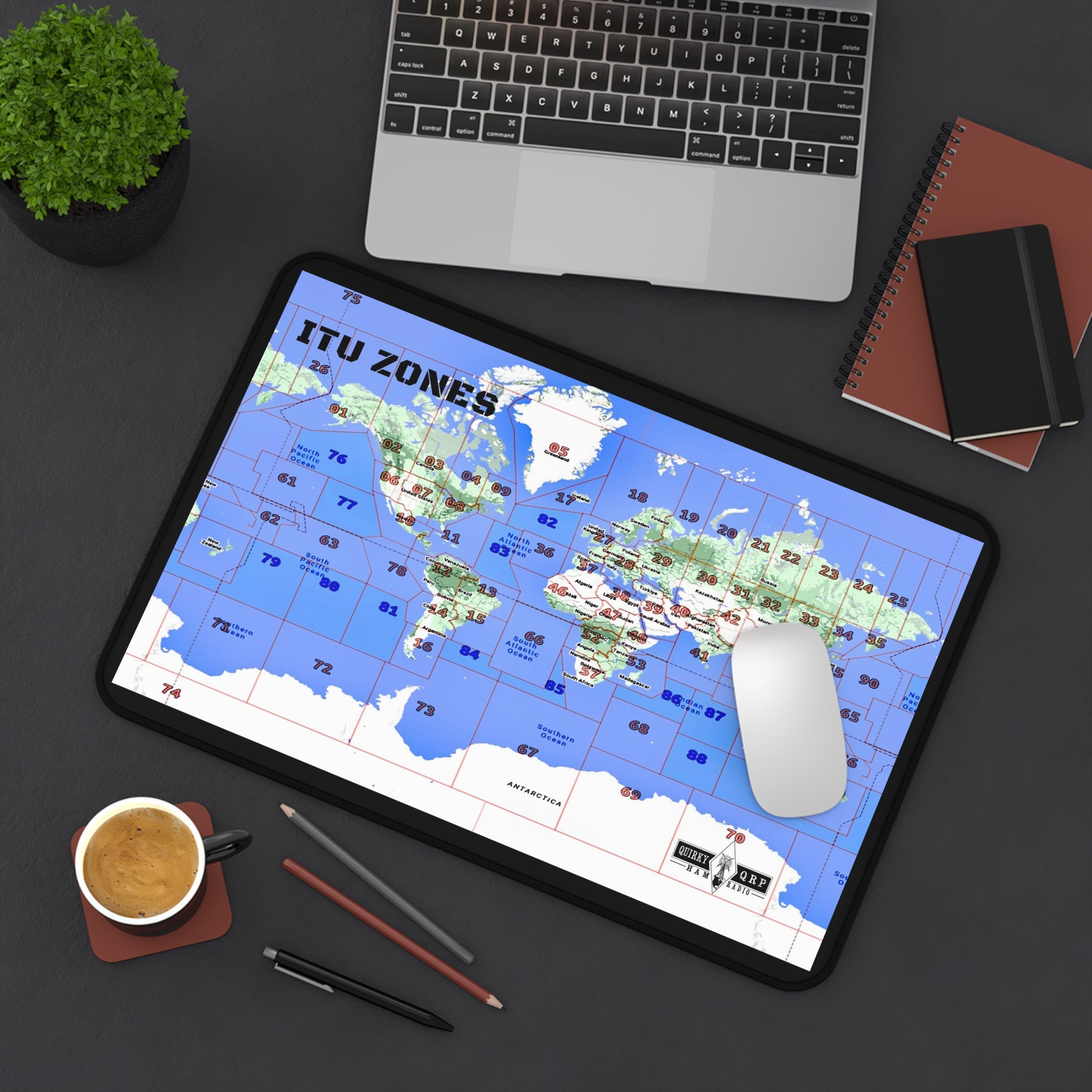ITU Zone Map Hamshack Desk Mat for Ham Radio - Etsy