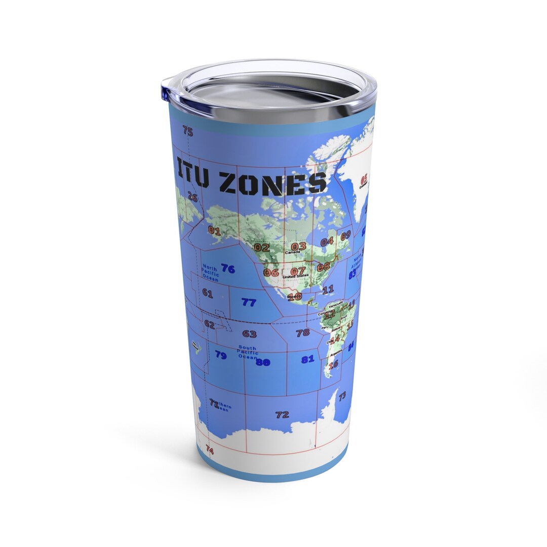 ITU Zone Map Ham Radio Tumbler 20oz - Etsy