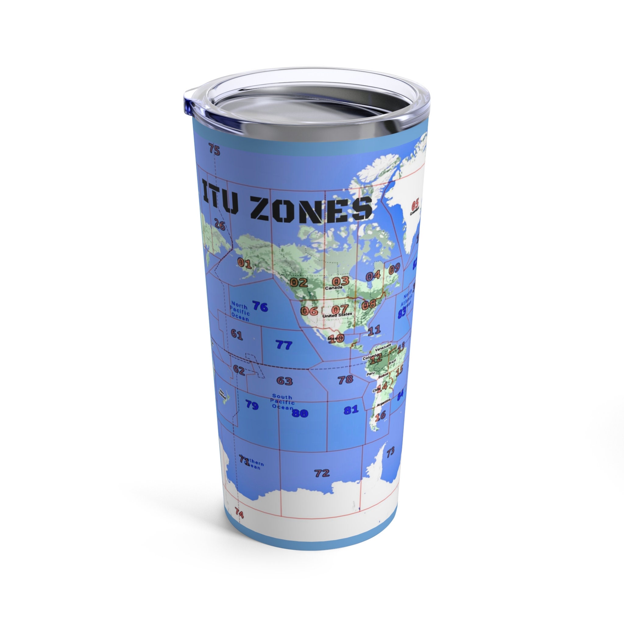 ITU Zone Map Ham Radio Tumbler 20oz - Etsy
