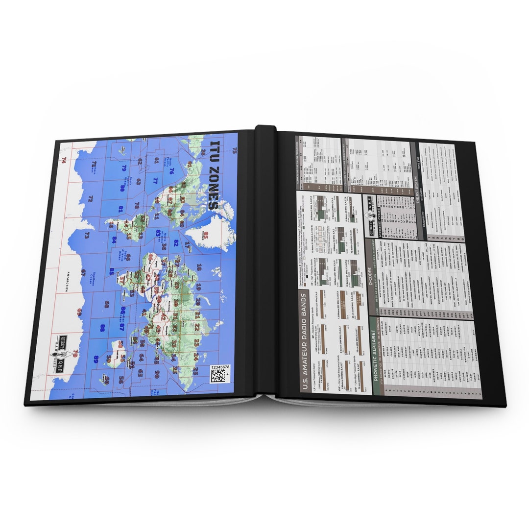 Hardcover Journal Quick Reference Ham Radio Chart and ITU Zone Map - Etsy
