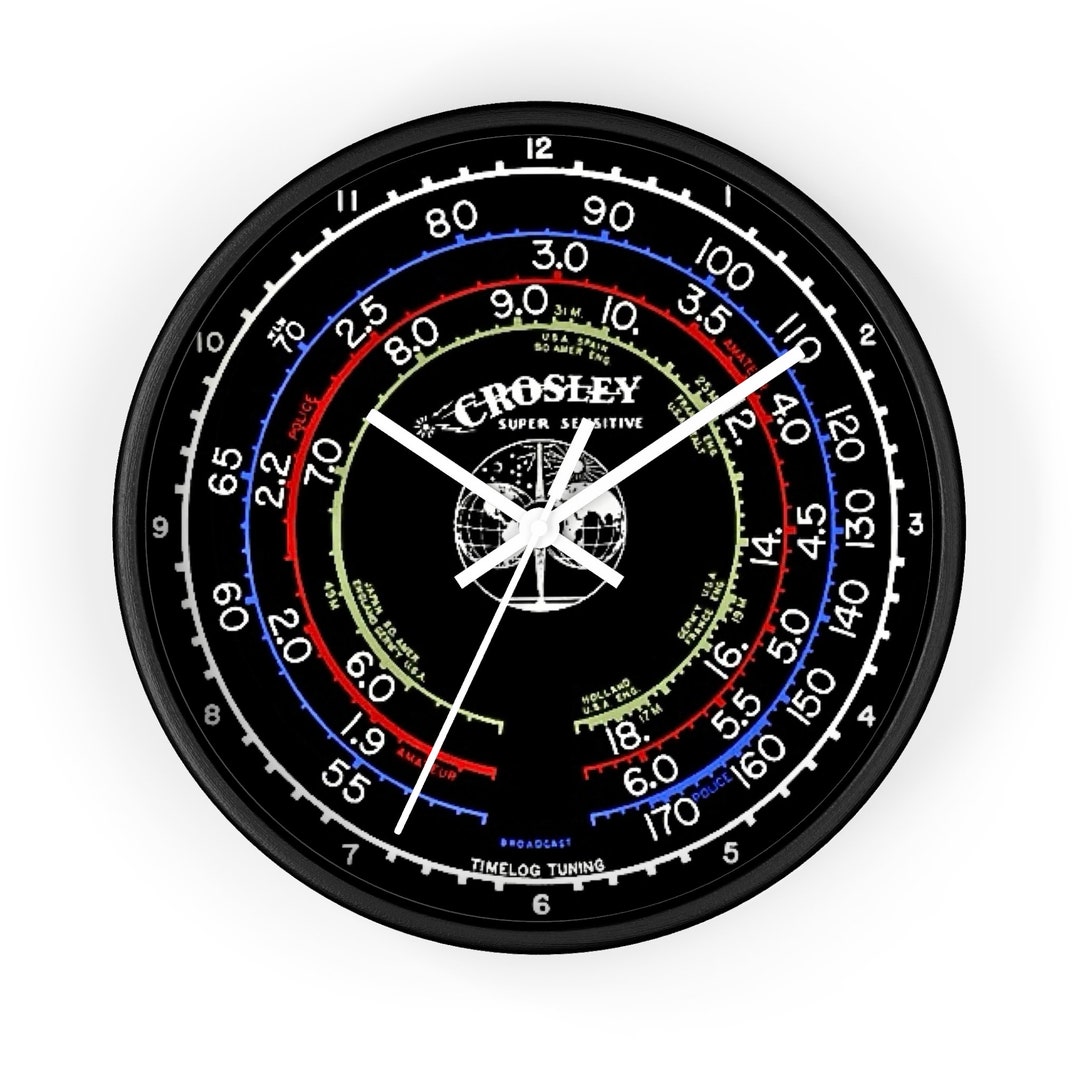 Crosley Shortwave Radio Dial Wall Clock for Your Ham Shack - Etsy