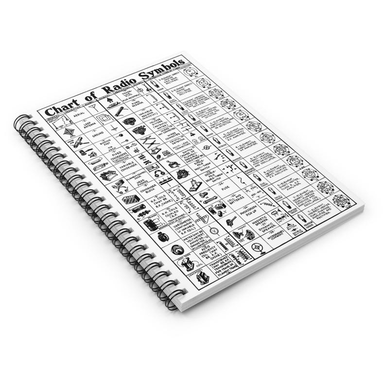 Spiral Notebook Retro Ham Radio Symbols Chart - Etsy