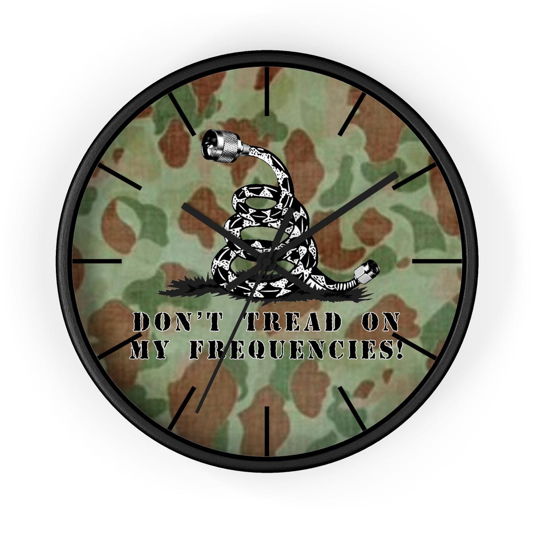 Ham Radio Wall Clock With Camouflage and Dont Tread on My Frequencies ...
