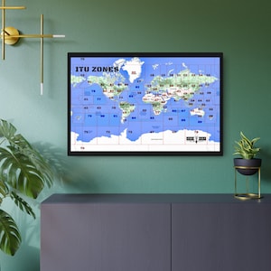 Metal ITU Zone Map for Ham Radio Room Wall - Etsy