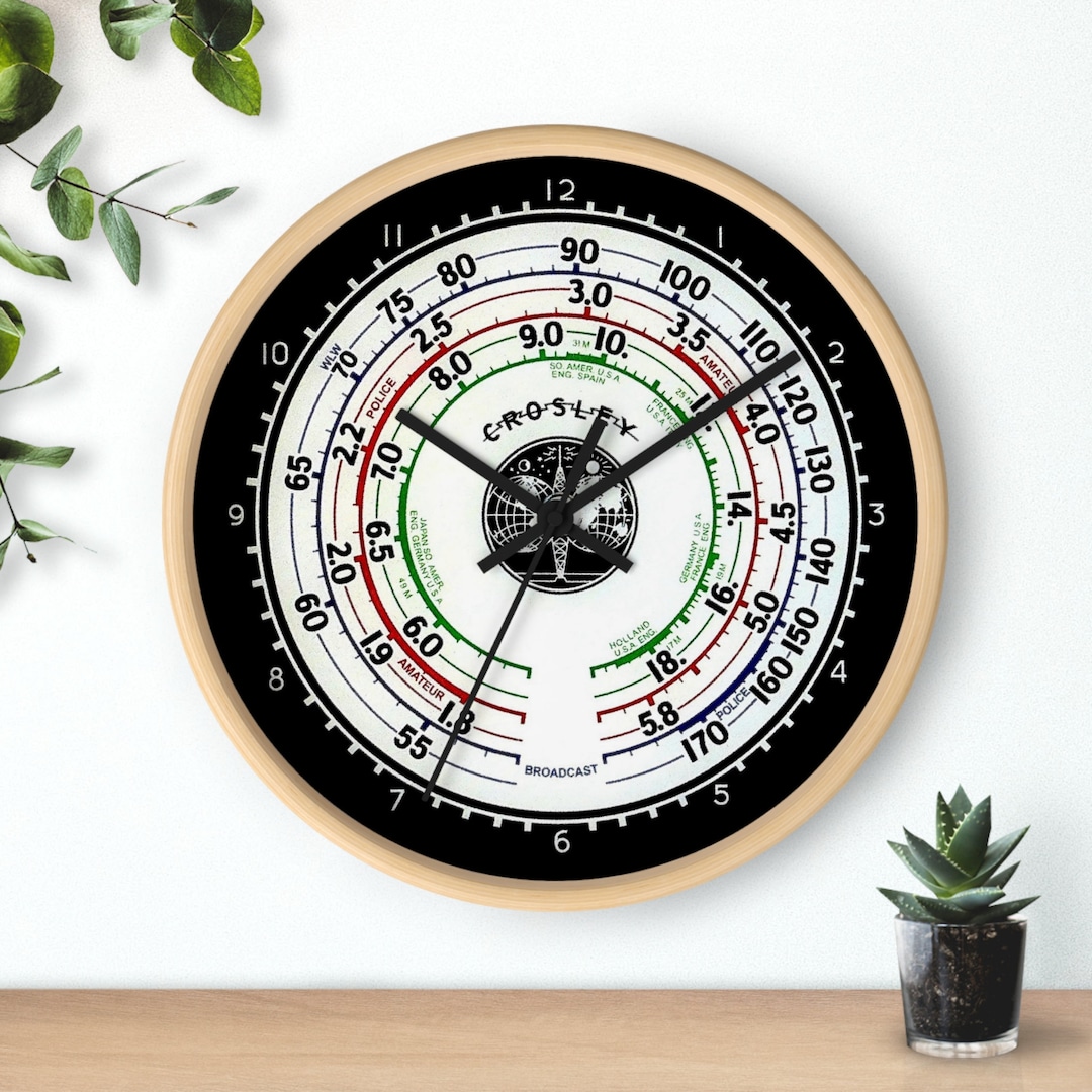 Crosley Shortwave Dial Wall Clock for Your Ham Shack Radio Room - Etsy