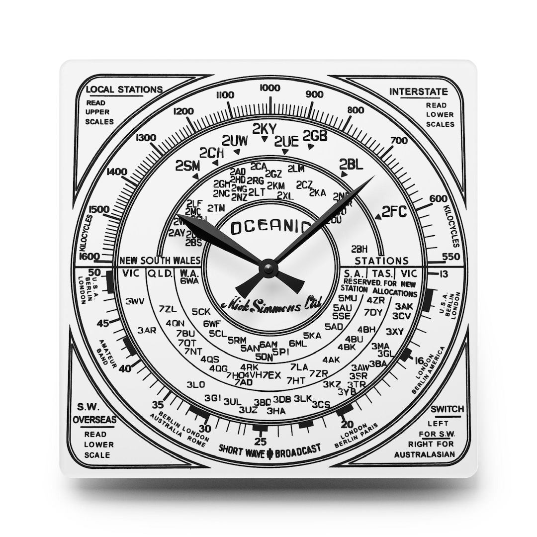 Oceanic Shortwave Retro Radio Wall Clock for Your Ham Radio Shack - Etsy