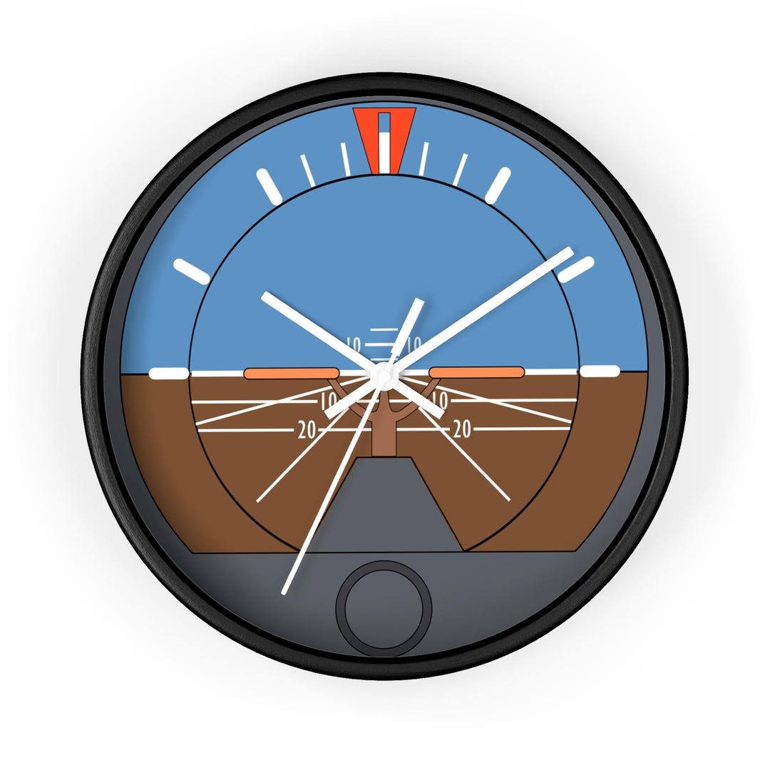 Aircraft Attitude Indicator Wall Clock for the Man Caves of Pilots and ...
