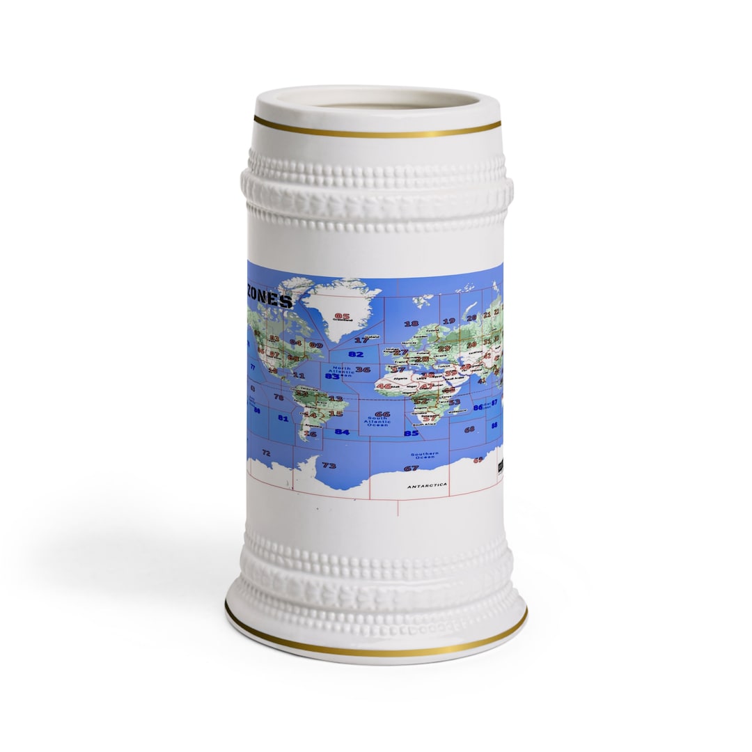ITU Zone Map Ham Radio Beer Stein Mug - Etsy