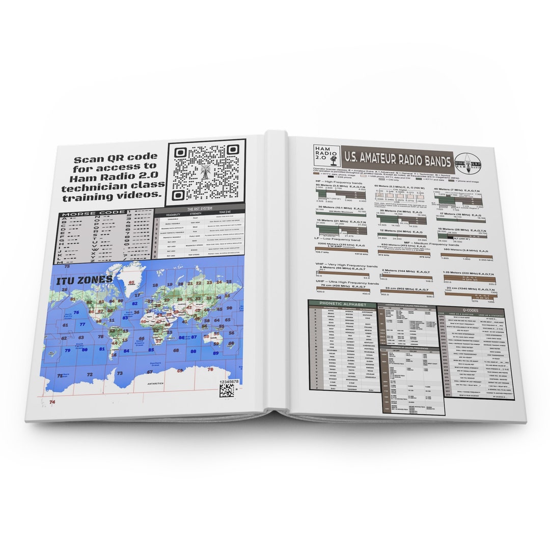Ham Radio 2.0 Hardcover Quick Reference Notebook With Charts and ITU ...