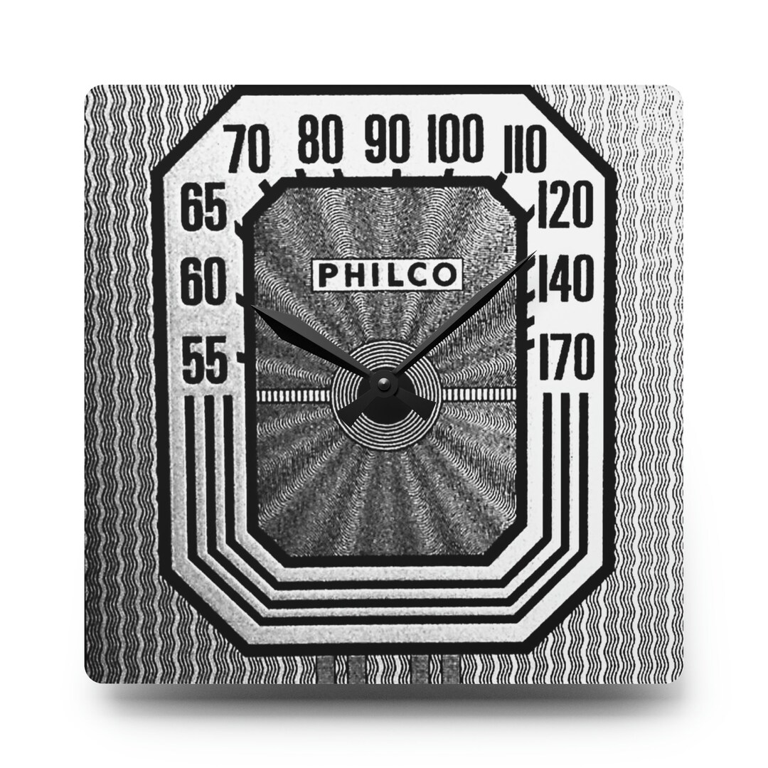 Philco Vintage AM Radio Dial Reloj de pared acrílico para chozas de ...