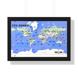 Ham Radio ITU Zone Map Framed Print for Your Ham Shack - Etsy