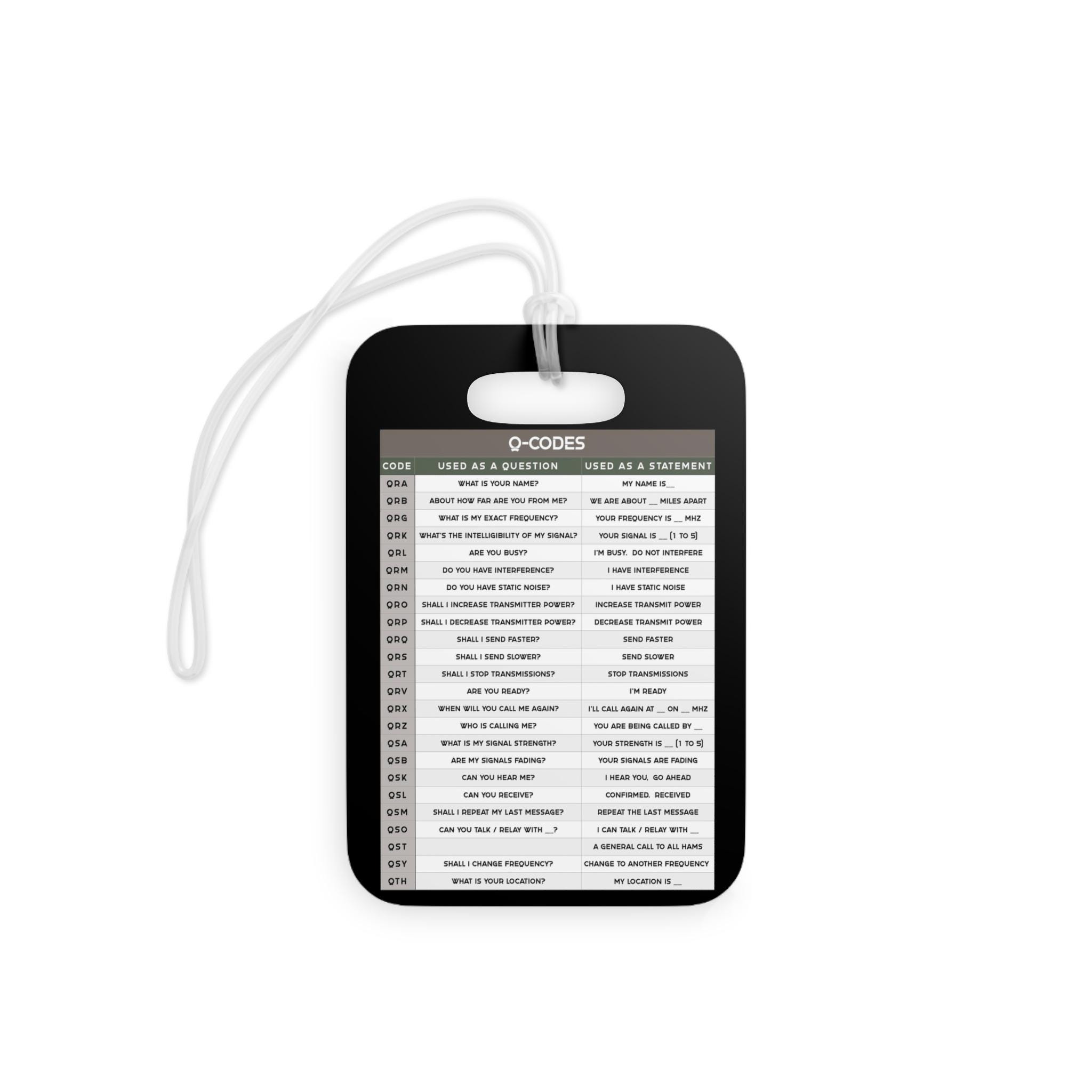 Q-codes & Phonetic Alphabet Quick Reference Tag for POTA SOTA Ham Radio ...