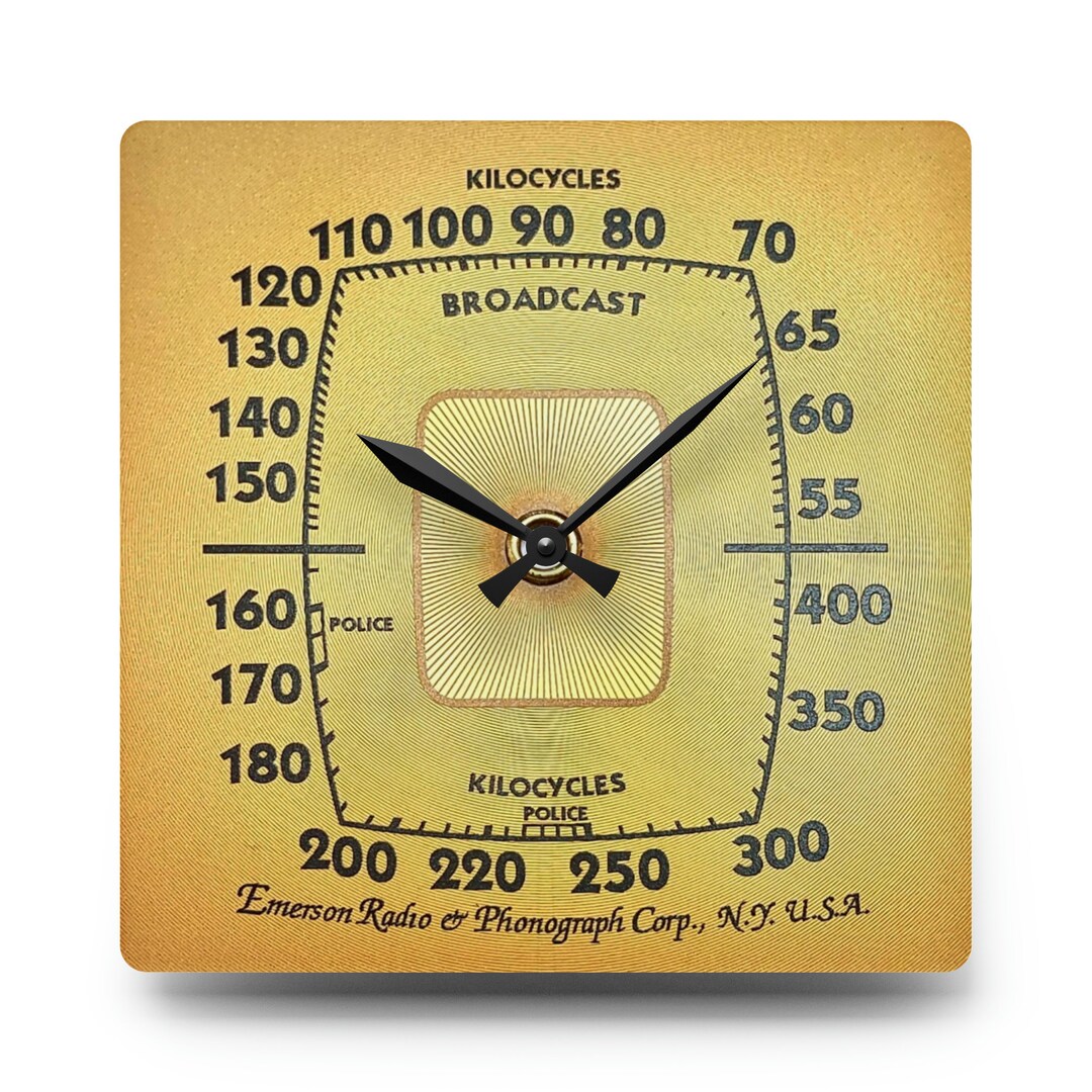 Vintage Radio Dial Acrylic Wall Clock for Ham Shacks - Etsy