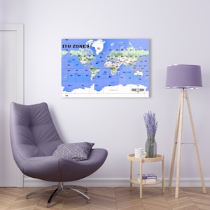 XXL Ham Radio ITU Zone Map Acrylic Wall Print for Your Ham Shack - Etsy