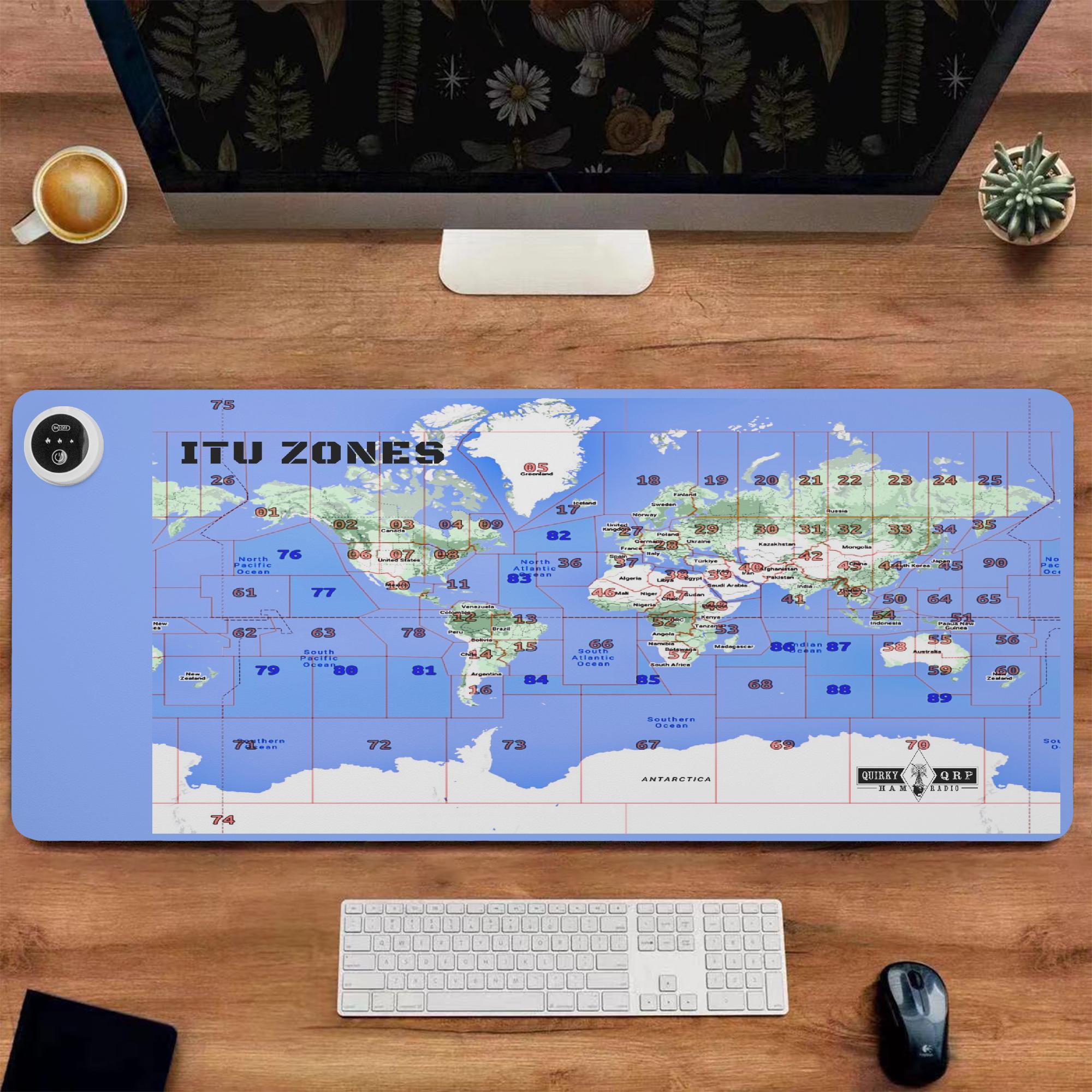 Heated ITU Zone Map Hamshack Desk Mat for Ham Radio / Amateur Radio - Etsy
