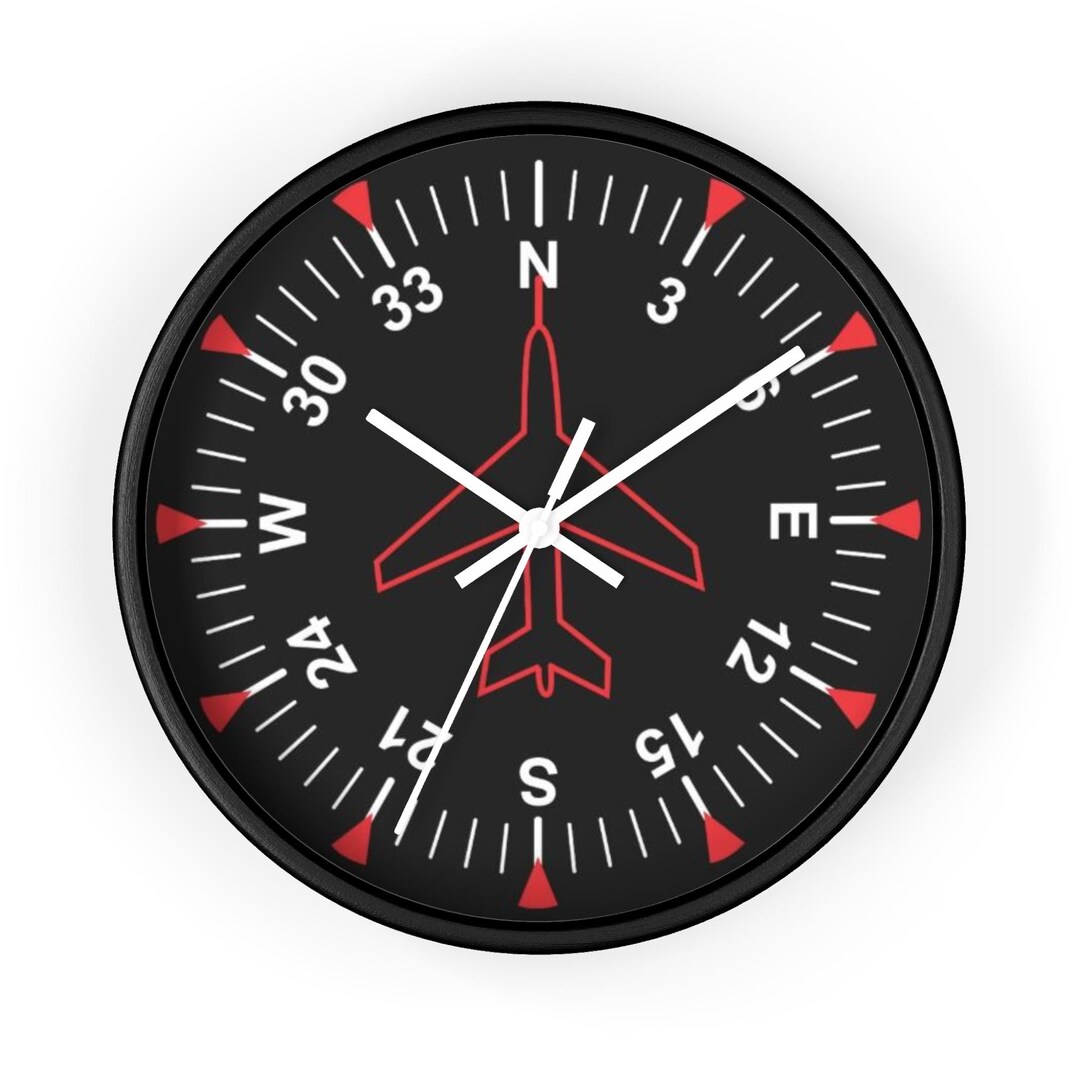 Jet Aircraft Compass Instrument Panel Wall Clock for Aviation Pilots - Etsy