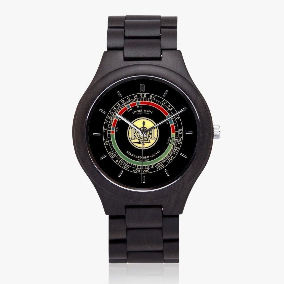 Wooden RCA Shortwave Radio Wristwatch Italian Olive Lumber Quartz Watch ...