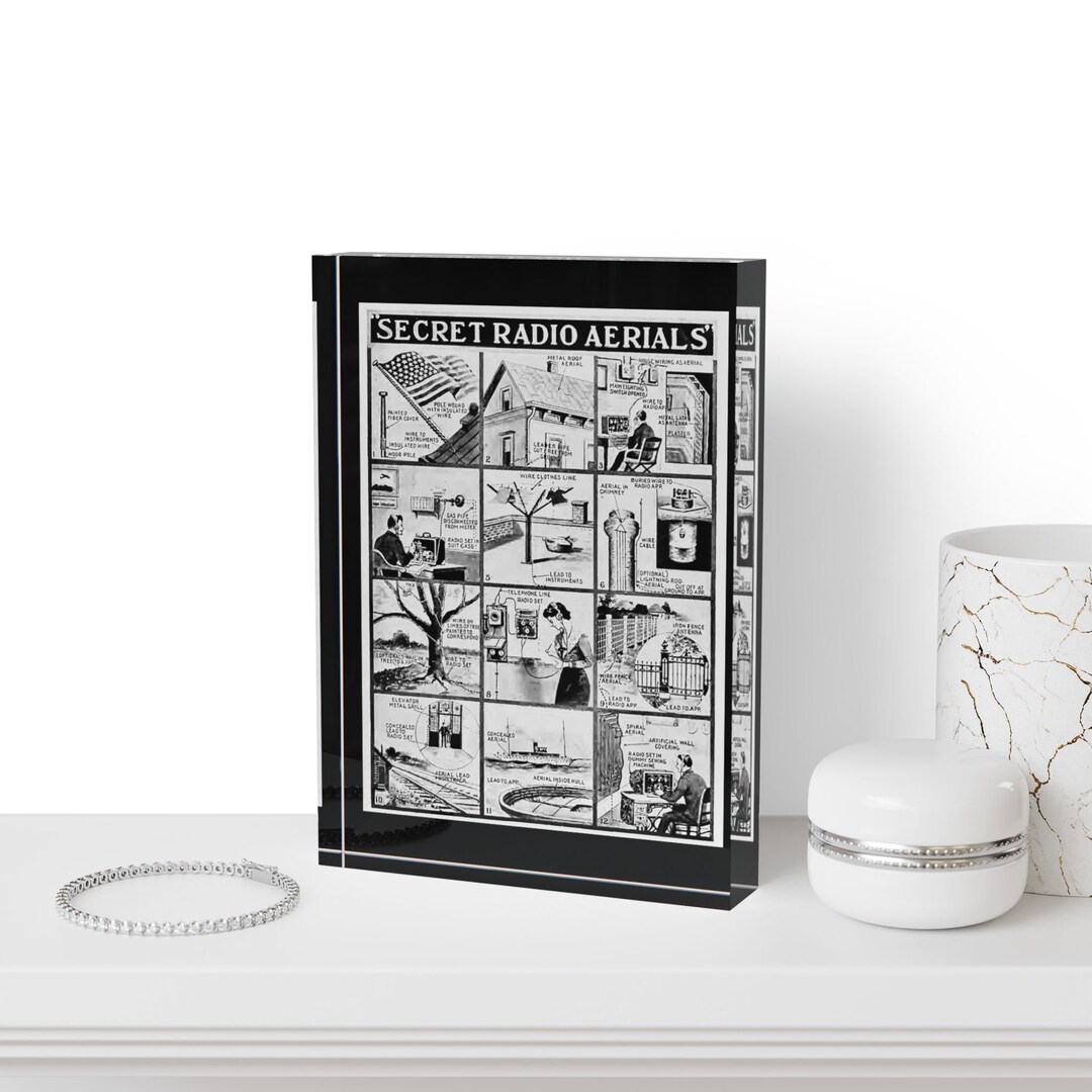 Photo Block Vintage Spy Antenna Chart for Ham Radio Operators Ham Shack ...