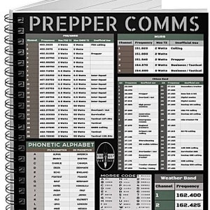 Prepper Comms Radio Frequency Channel Guide Reference Chart Spiral ...