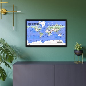 Metal ITU Zone Map for Ham Radio Room Wall - Etsy