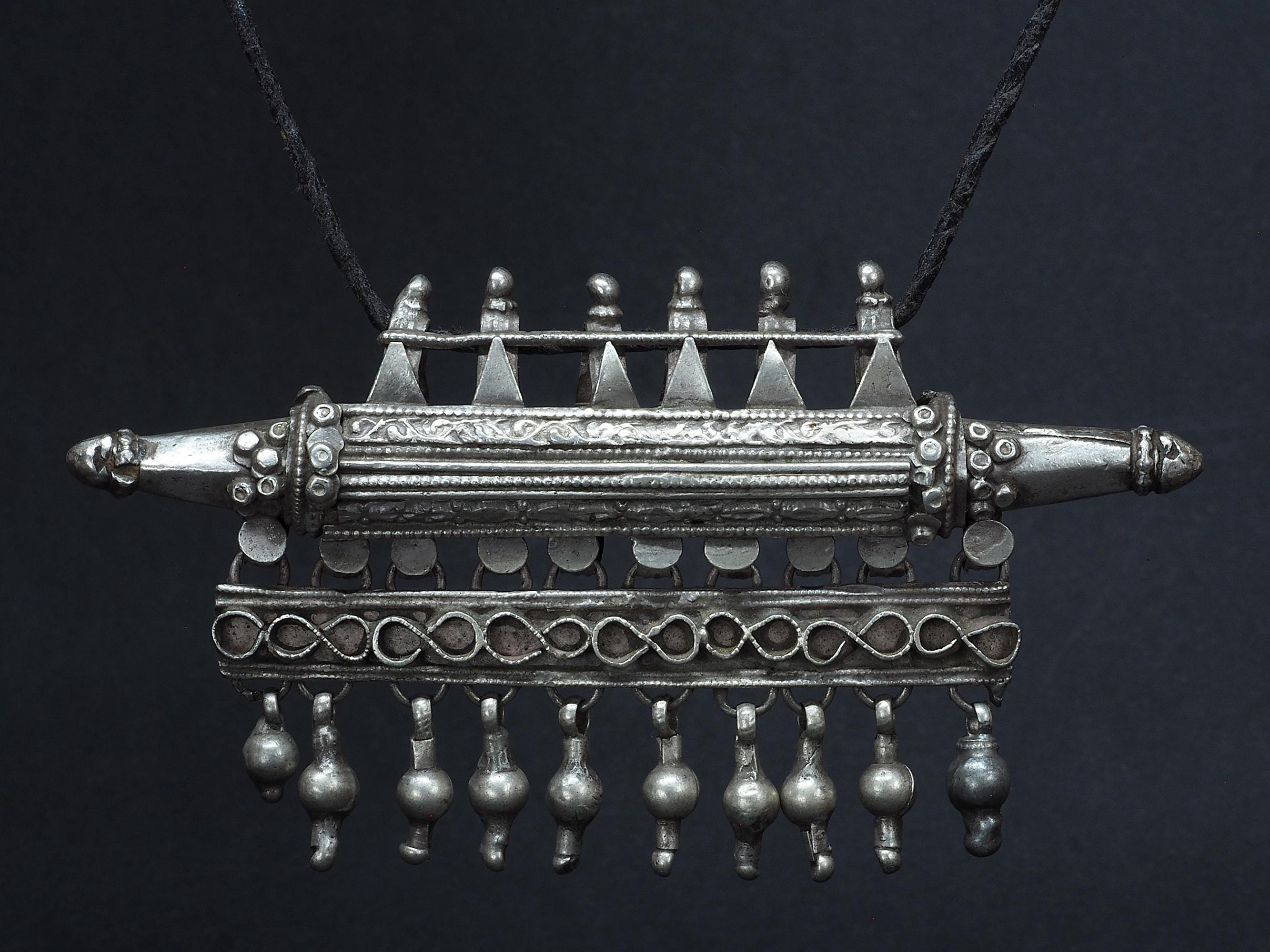 Antique Silver Tubular Amulet Container Pendant. 98 X 50 Mm. India ...