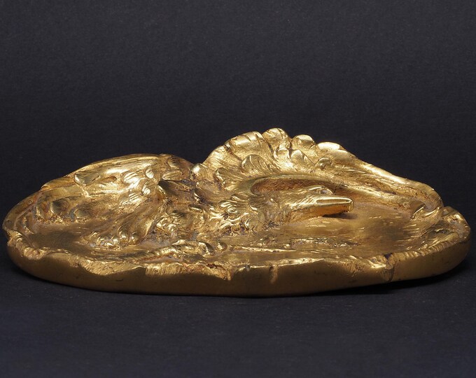 A. Marionnet Art Nouveau Gilded Bronze “vide-poche”. Signed. France ...