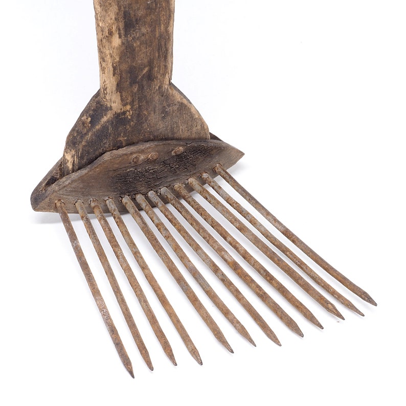 Antique Wood and Iron Wool Comb. Berber Morocco. | Etsy