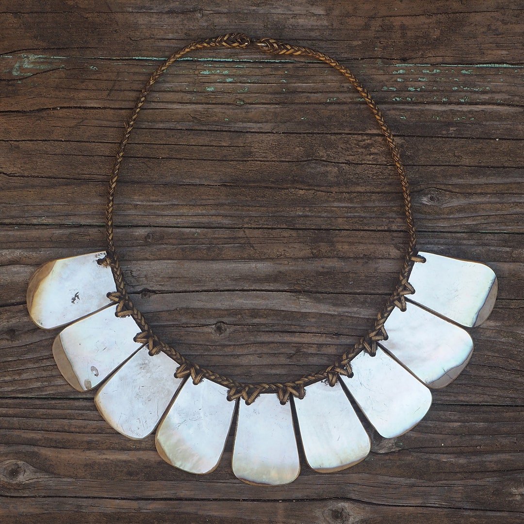 Pangalapang Shell and Rattan Necklace. Ifugao, Philippines. Tribal ...