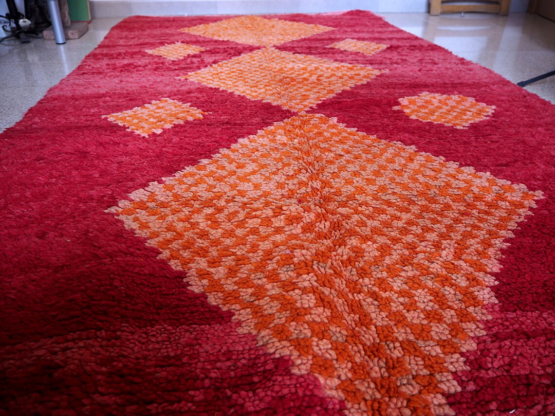 Vintage Rahmani Wool Rug. 8 X 5'. Middle Atlas, Morocco. Berber, Tribal ...