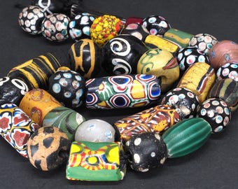 5 Antique Venetian Millefiori Glass Trade Beads. African Trade. Tribal ...