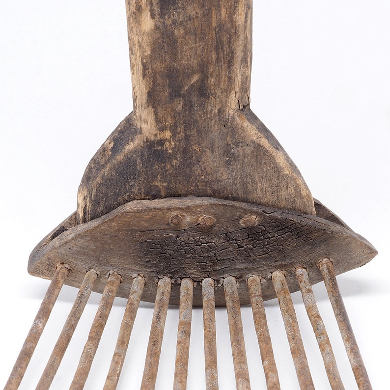 Antique Wood and Iron Wool Comb. Berber Morocco. | Etsy
