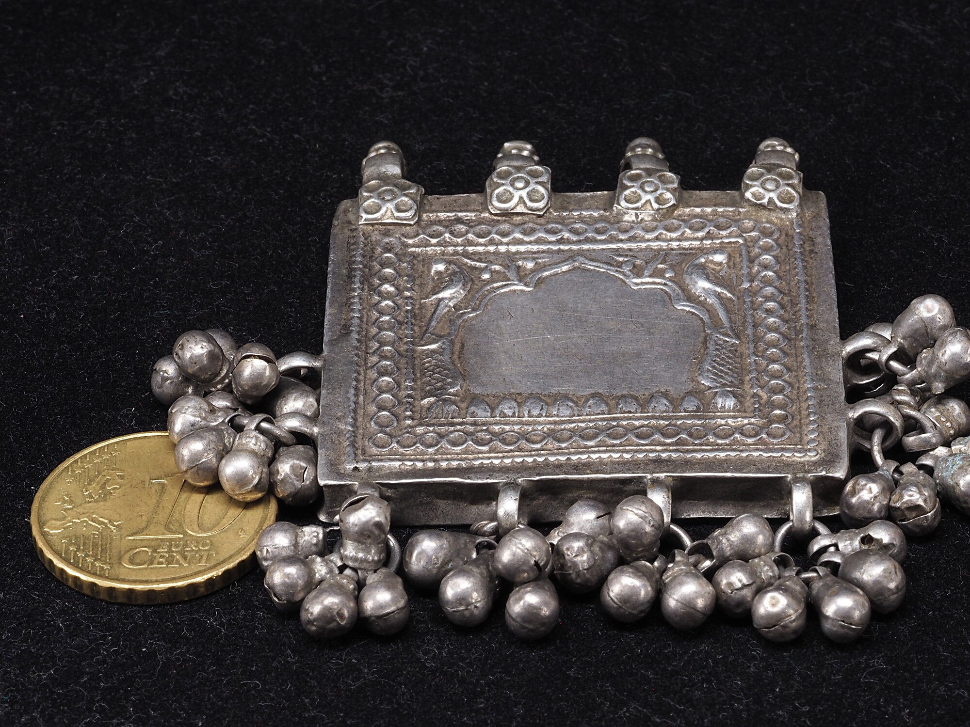 Antique silver amulet box container. 41 x 46 mm. India Tribal | Etsy