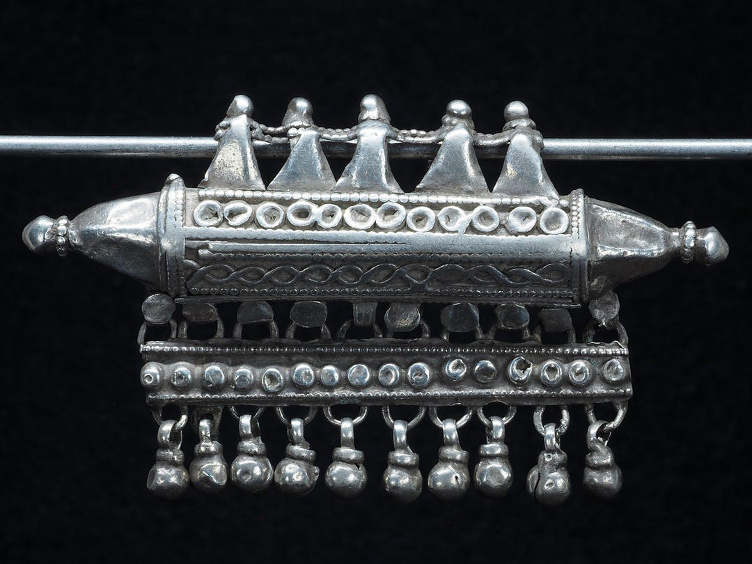 Antique Silver Tubular Amulet Container Pendant. 79 X 44 Mm. India ...