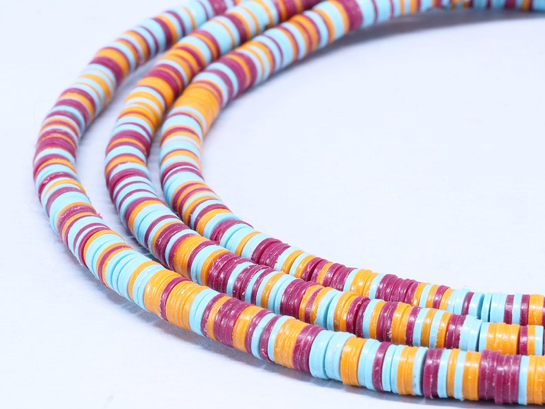 Vulcanite Vinyl Heishi Beads Necklace. ø 4 Mm. 32. Ethnic - Etsy